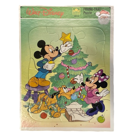 Disney | Toys | Disney Christmas Puzzle Golden Frame Tray Puzzle ...